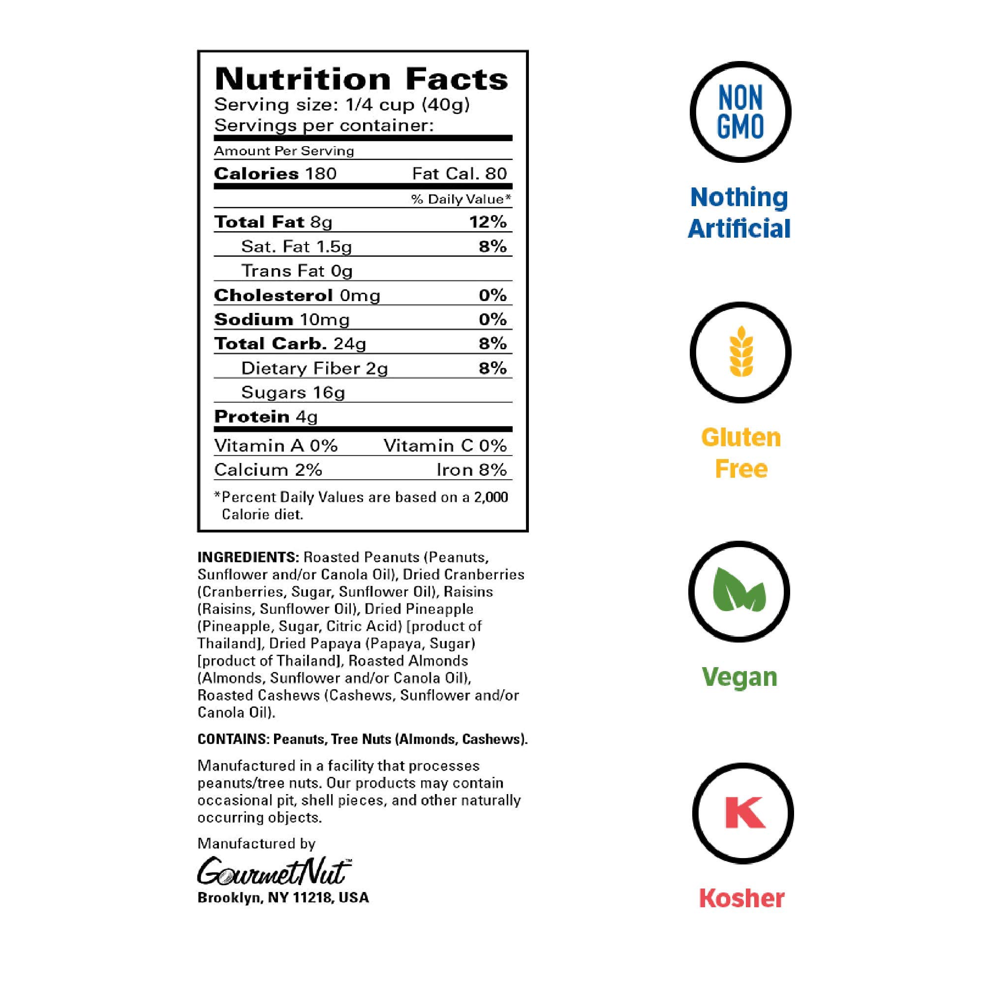 Power Up Trail Mix, Nature's Mix Trail Mix, Non-GMO, Vegan, Gluten Free, No Artificial Ingredients, Brown, 14 Oz