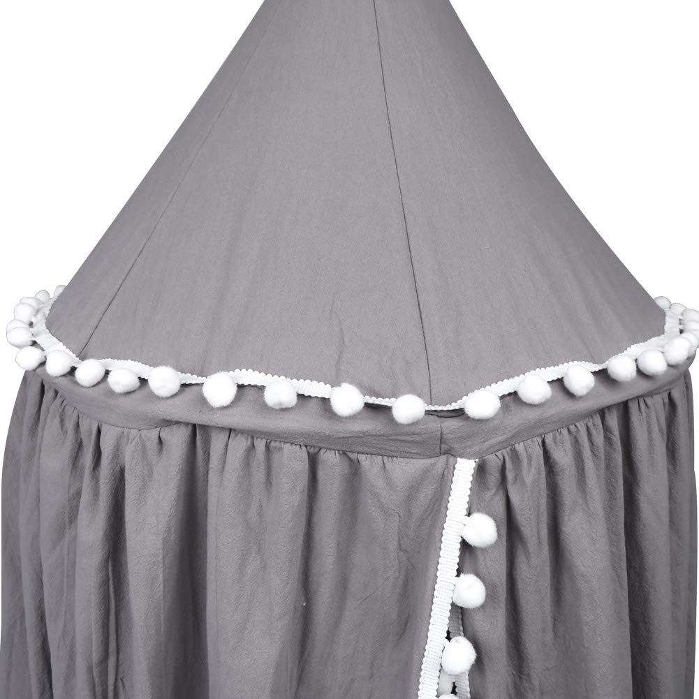 Uaugh Crib Canopy,Bed Canopy Hanging Canopy Insect Protection Dome Tent Room for Toddler(Gray)