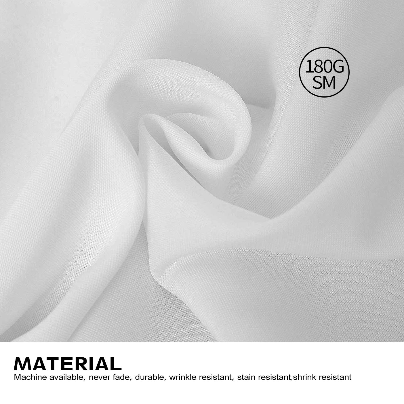 Surmente Tablecloth 90 x 132-Inch Rectangular Polyester Table Cloth for Weddings, Banquets, or Restaurants (White,10 Pack) ………