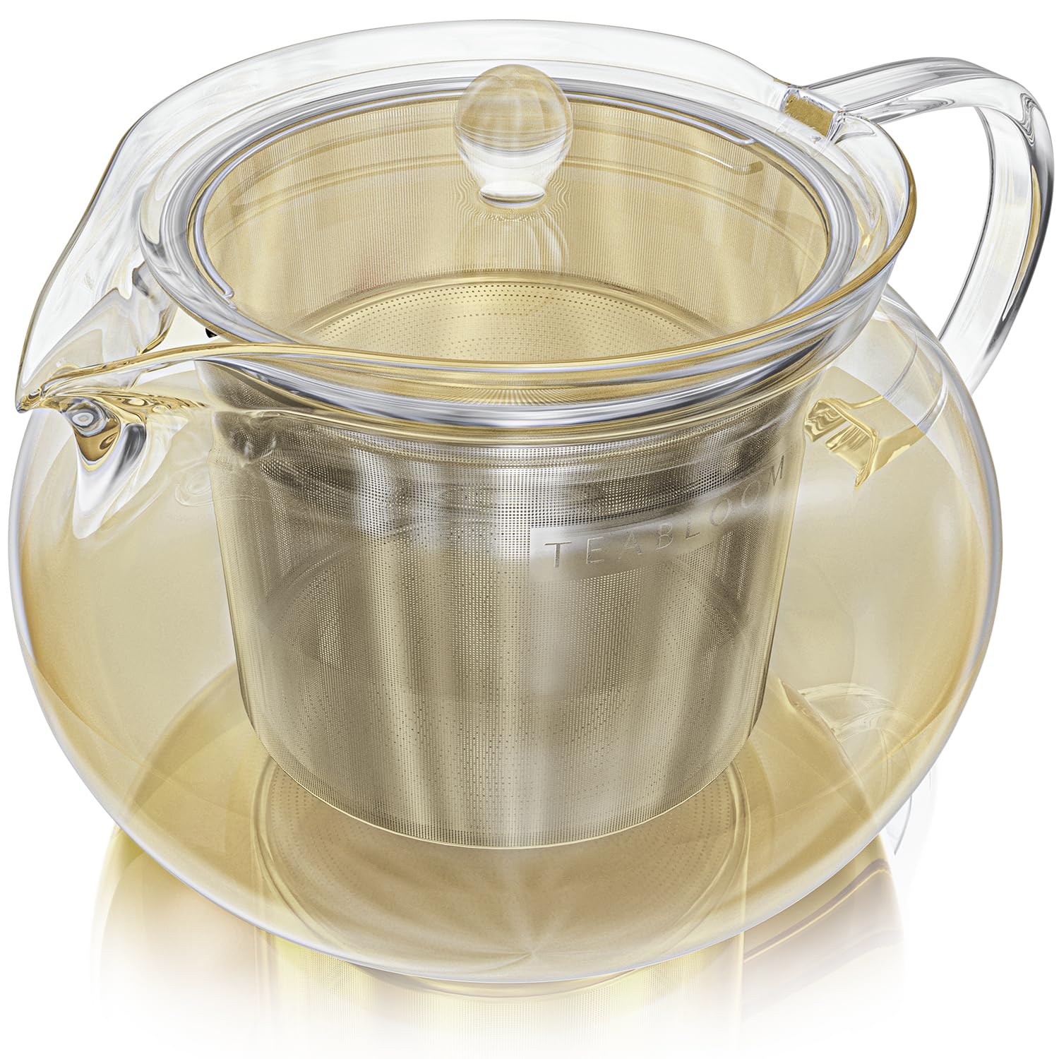 Teabloom Kyoto 2-in-1 Tea Kettle/Tea Maker β Heatproof Glass Teapot with Removable Loose Tea Filter β Tea Connoisseur's Choice
