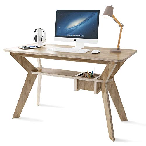 Small Desk for Home Office, Study, Bedroom or Compact Space. Desks Size: 47"x23.6"x29.5". Perfect Writing Table or Computer Desk with inbuilt Storage Box. Little Tables for Small Spaces.
