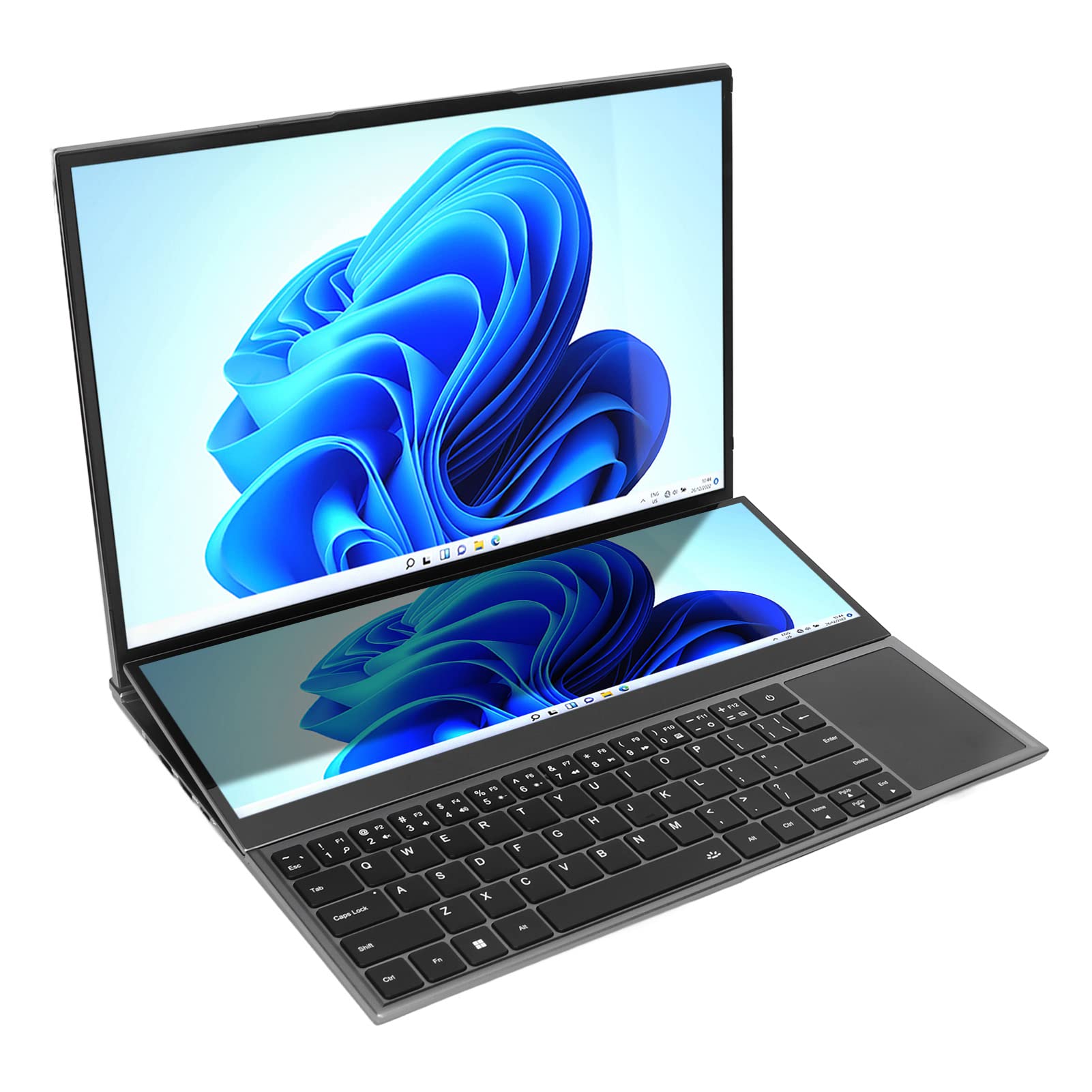 Touch Screen Laptop, Double Screen Laptop Dual Screen 13600mAh Battery 1920x1200 for Business (US Plug)