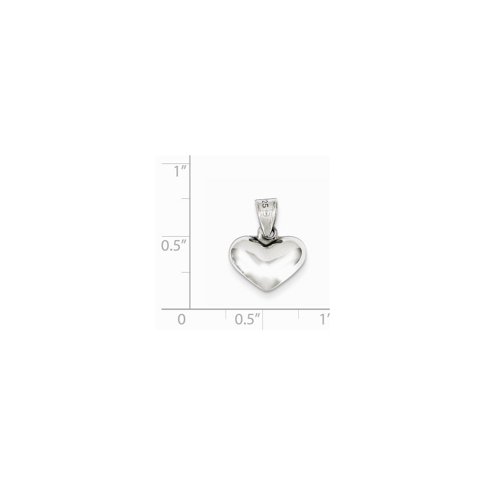 Sterling Silver Puffed Heart Pendant QC625