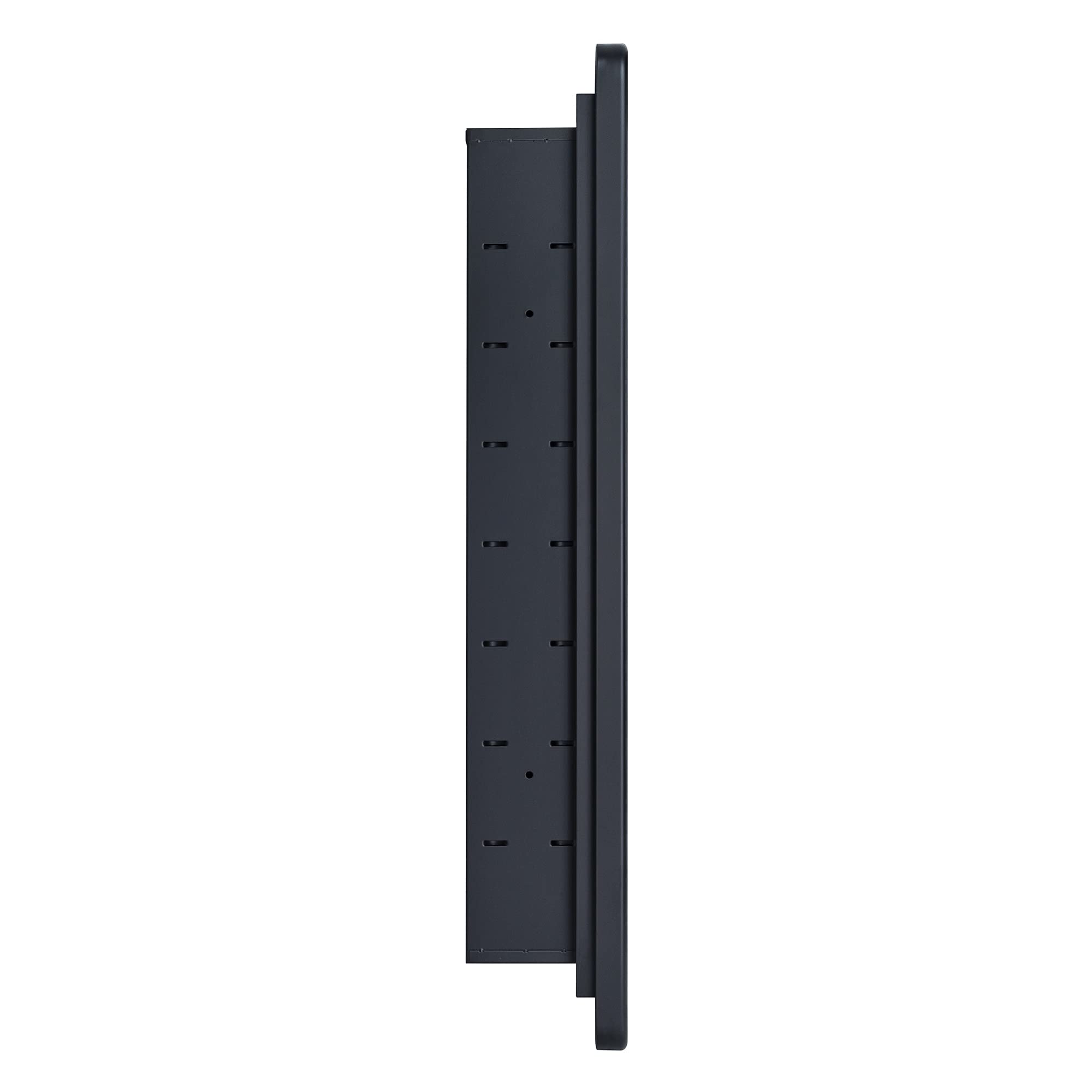 TEHOME Farmhouse Matt Black Recessed Bathroom Medicine Cabinet with Mirror Rounded Rectangle Metal Framed Medicine Cabinet with Beveled Mirror 20x30''