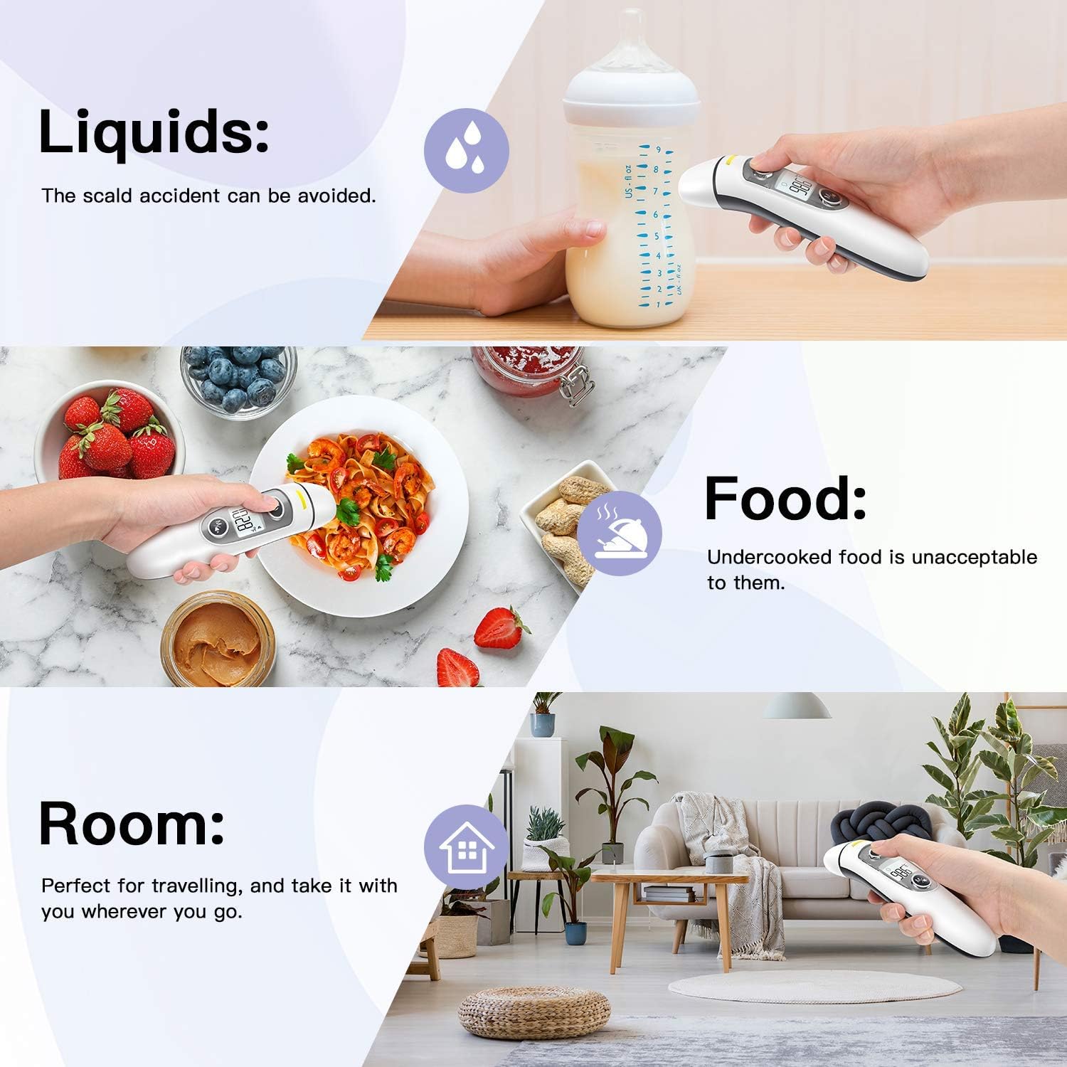 Touchless Thermometer for Adults, Forehead Thermometer for Fever, Body Thermometer and Surface Thermometer 2 in 1 Dual Mode Thermometerā¦