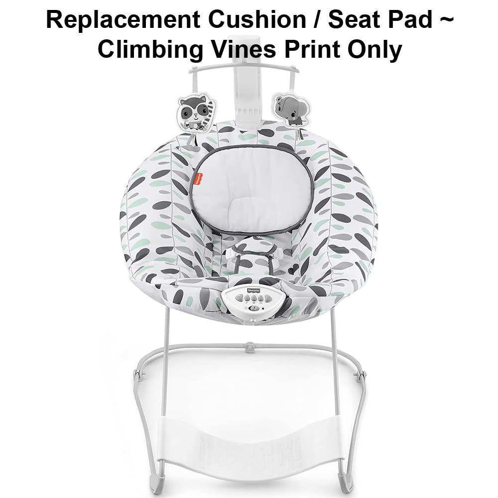 Replacement Part for Fisher-Price See & Soothe Deluxe Baby Bouncer - GVG02 ~ Replacement Cushion/Seat Pad ~ Climbing Vines Print