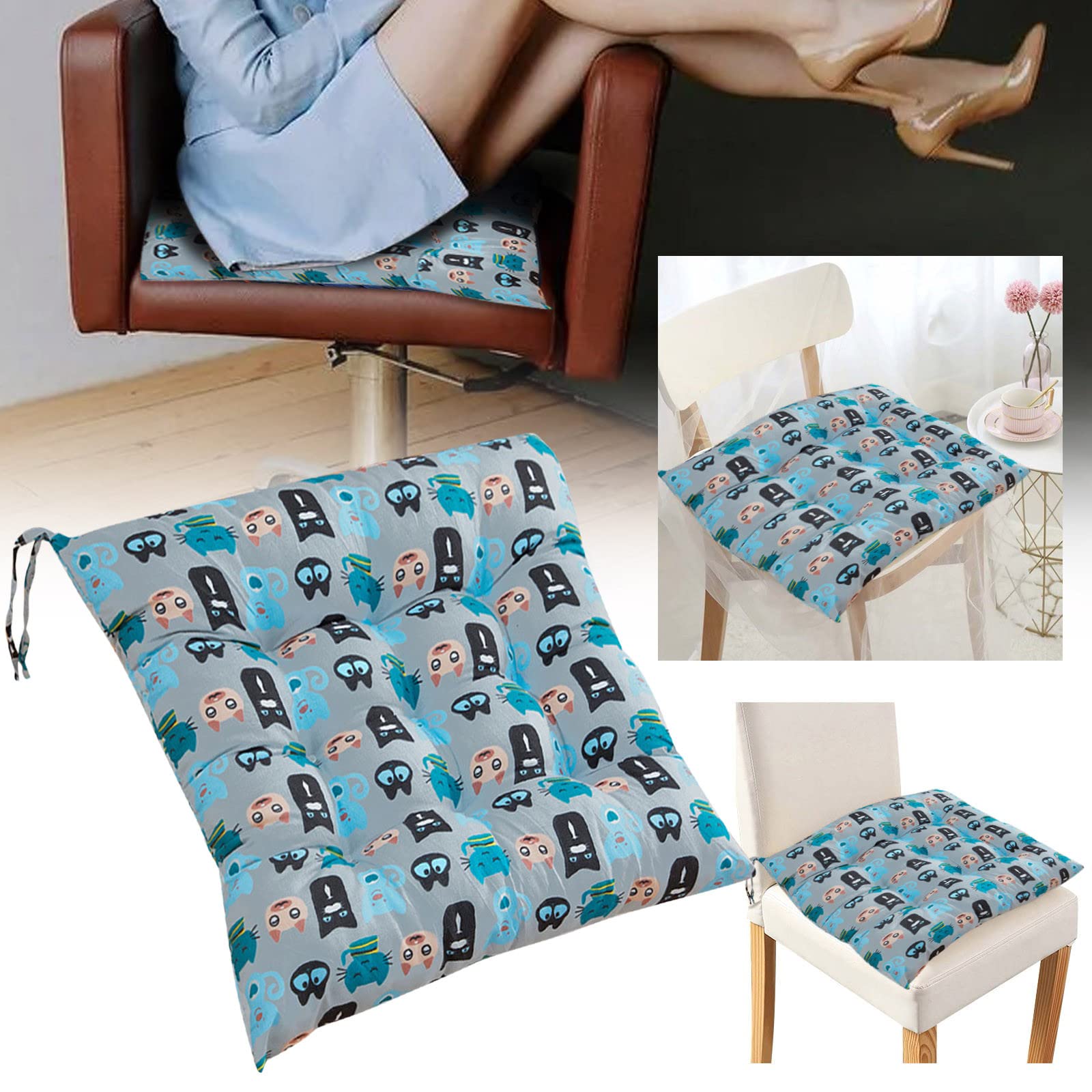 TUNKENCE Chair Pads Indoor Chair Cushions Soft Warm Floor Cushion for Kids Soft Seat Cushion Pads Non Slip for Lounge, Kitchen,Office