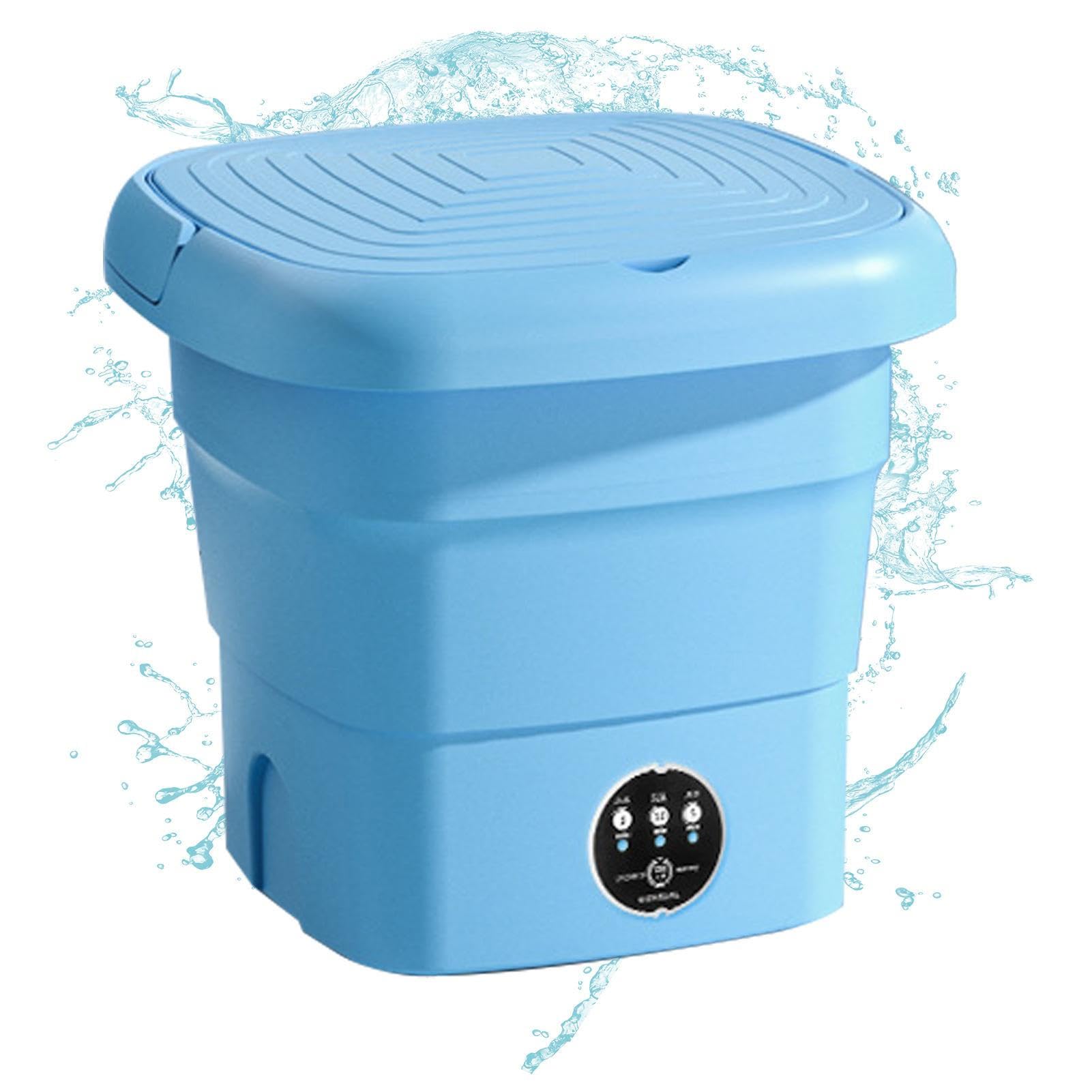 Small Washer Machines, Portable Mini Washing Machine, Foldable Touchscreen Washer, Drain Basket Washer, Small Timer Laundry Washer, Automatic Electric Low Noise Washing Machine for Home and Travel