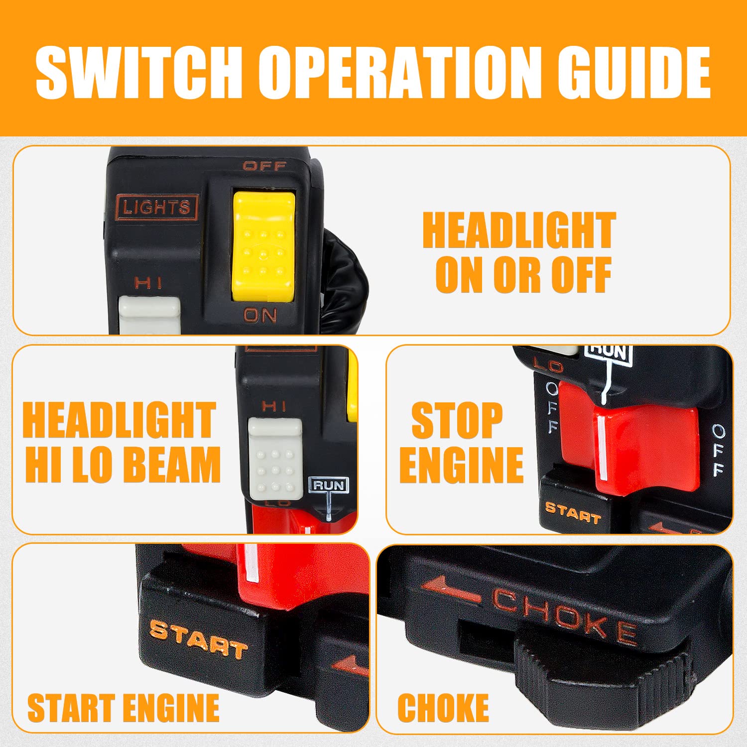 Wztepeng 35020-HC4-004 L/H Combination Switch Start Light Kill Switch Start Choke Switch Compatible with 1988-1995 Honda FOURTRAX 300 ATV TRX300/TRX300FW
