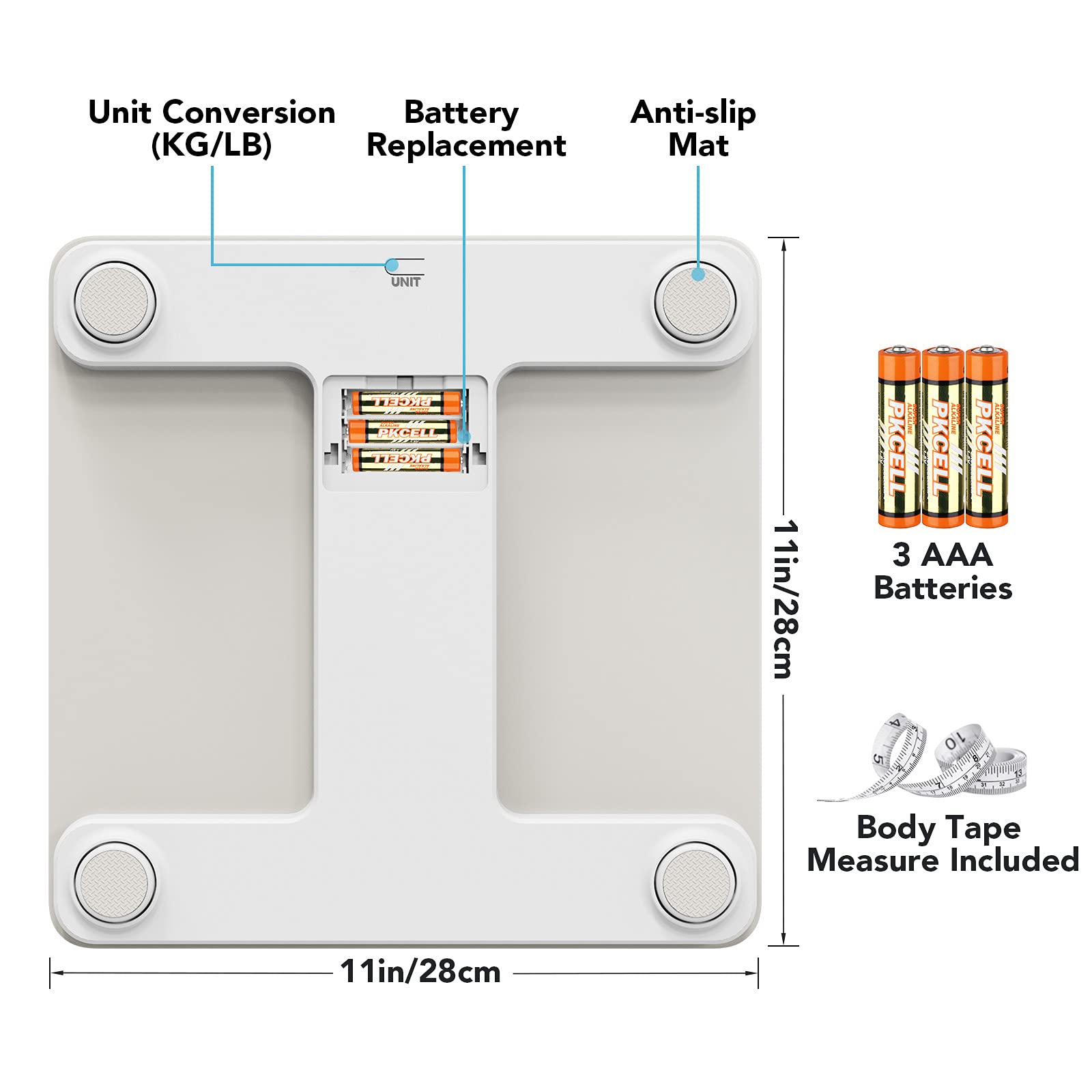 Scales Digital Weight, Scales for Body Weight and Body Fat, Smart Bathroom Scale with APP, Wireless Weight Scale Through Bluetooth, Accurate Scale for People