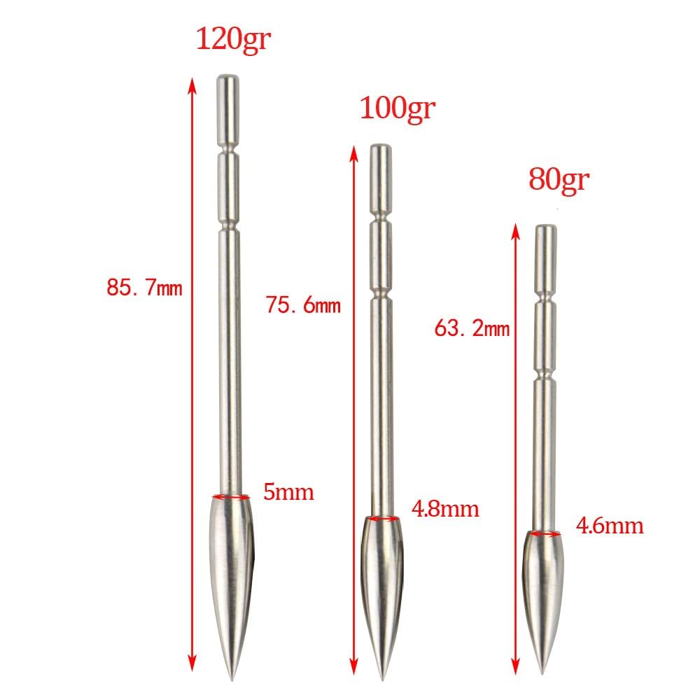 SHARROW 30pcs Archery Insert Arrowhead Stainless Steel Broadheads 80grain 100grain 120grain Arrow Tips for ID 3.2mm Carbon Arrows Shaft (80grain)
