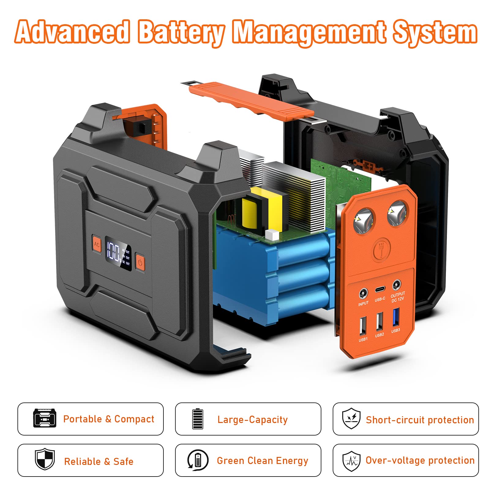 ZeroKor Portable Solar Panel 60W and Portable Power Station 100W, Portable Laptop Charger with AC Outlet for Home Use Tent Camping