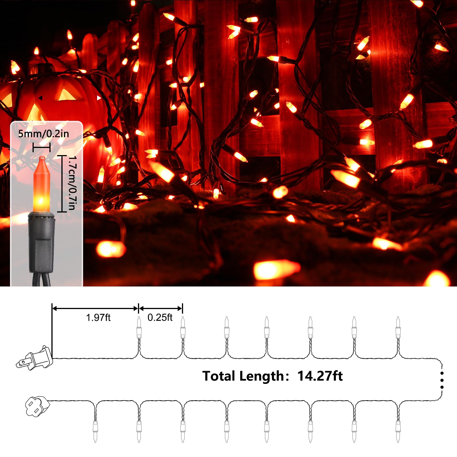 Toodour Clear Christmas Lights, 33ft 100 Count Incandescent Indoor Outdoor String Lights, UL Certified Connectable White Wire Mini Bulb Lights for Home, Party, Easter Tree Decorations - Warm White