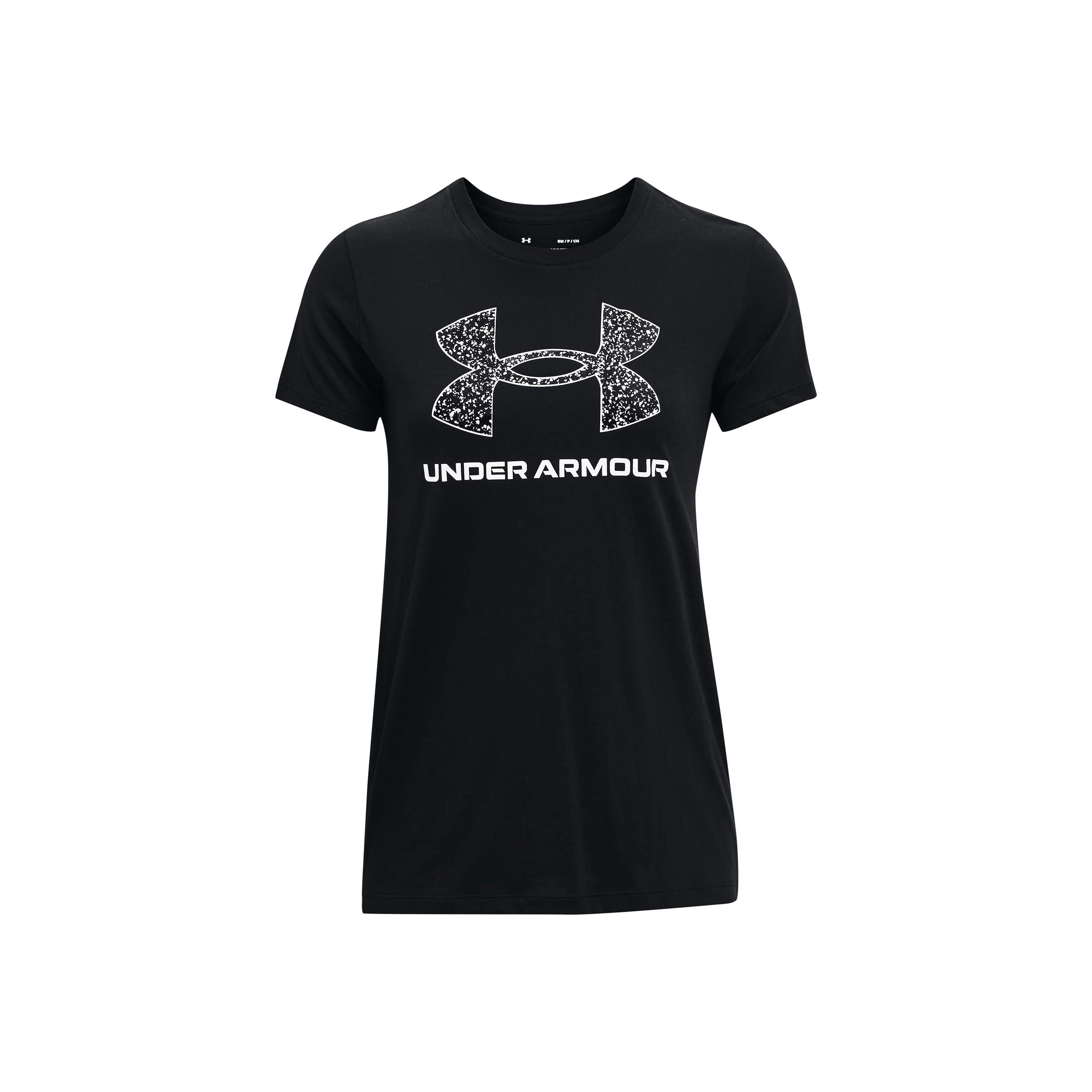 Under Armour Women's Live Sportstyle Graphic Short-Sleeve Crew Neck T-Shirt, Black (003)/Penta Pink, Medium