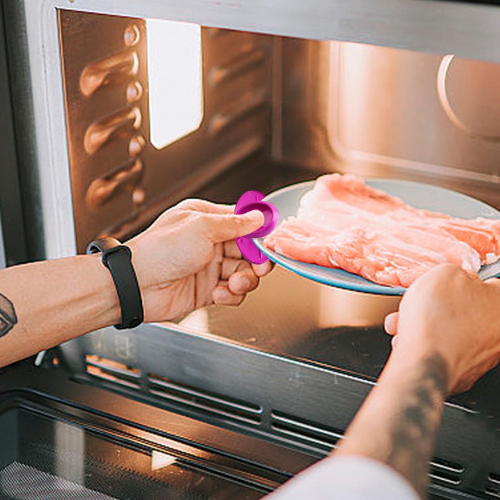 Silicone Pot Holders, Non Slip Anti Scalding Finger Gloves Oven Mitts Silicone, Pinch Mitts Cooking Potholders, Oven Accessories for Hand Protection Kitchen Gadget