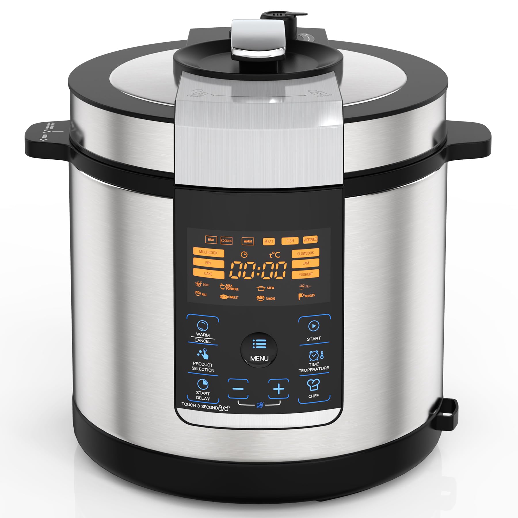 VBGK Pressure Cooker 6.34 Quart, 14-in-1 Electric Pressure Cooker, Slow Cooker, Rice Cooker, Steamer, Sauté, Yogurt Maker, Warmer, Bake,1200W, Stainless Steel,Delay Timer, Automatic Pressure Release