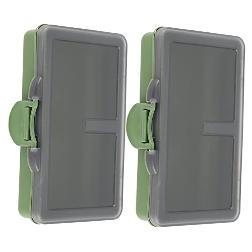 YUUGAA Tackle Storage Box,2Pcs Fishing Hook Bait Gadget Box Mini PP Storage Box Case for Fishing Tackle Accessories(Two grids)