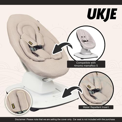 Ukje Swing Insert Rocker Cover Compatible with 4moms mamaRoo 5 Rockaroo Swing, Swing Accessories with Reversible Design, Easy to Install, Handmade in Europe - Taupe