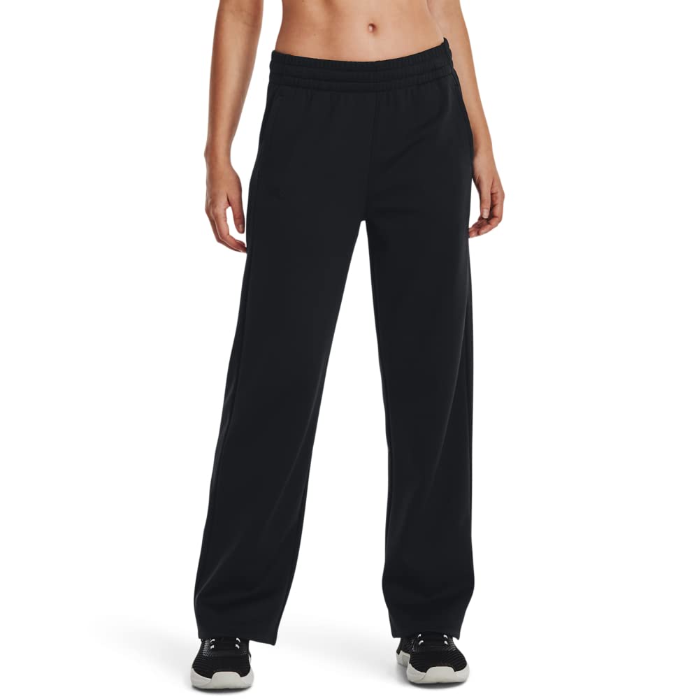 Under Armour Womens ArmourFleece Tapered Leg Pant, (001) Black / / White, Large