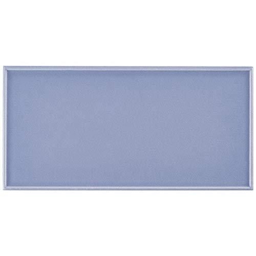 Tori Border Blue 4 in. x 8 in. Matte Ceramic Tile Sample