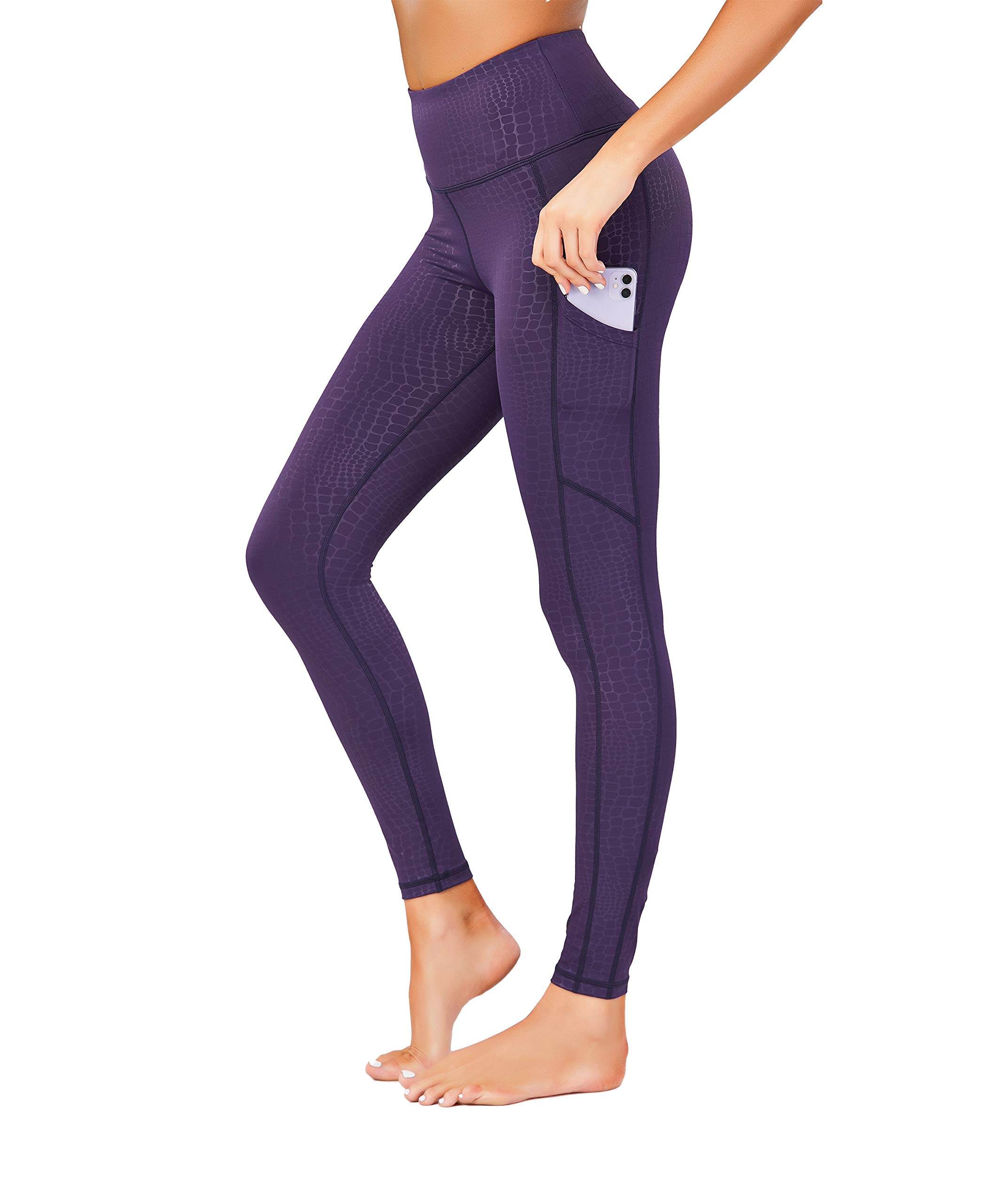 Workout Leggings for Women, 4 Way Stretch High Waist Tummy Control Yoga Pants with Pockets