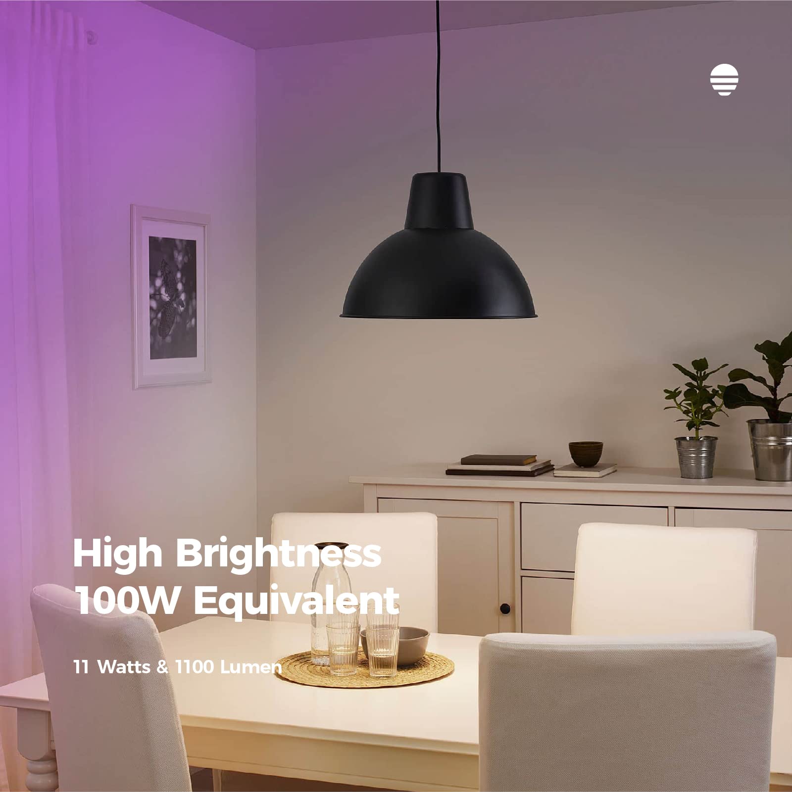 Smart Light Bulbs, 2700K-6500K - 11W - 100W Equivalent - WiFi RGBCW A19 LED Bulb E26 Base - 1100LM - WiFi Light Bulb - Color Changing Bulb, Compatible with Alexa/Google Home, 4 Pack