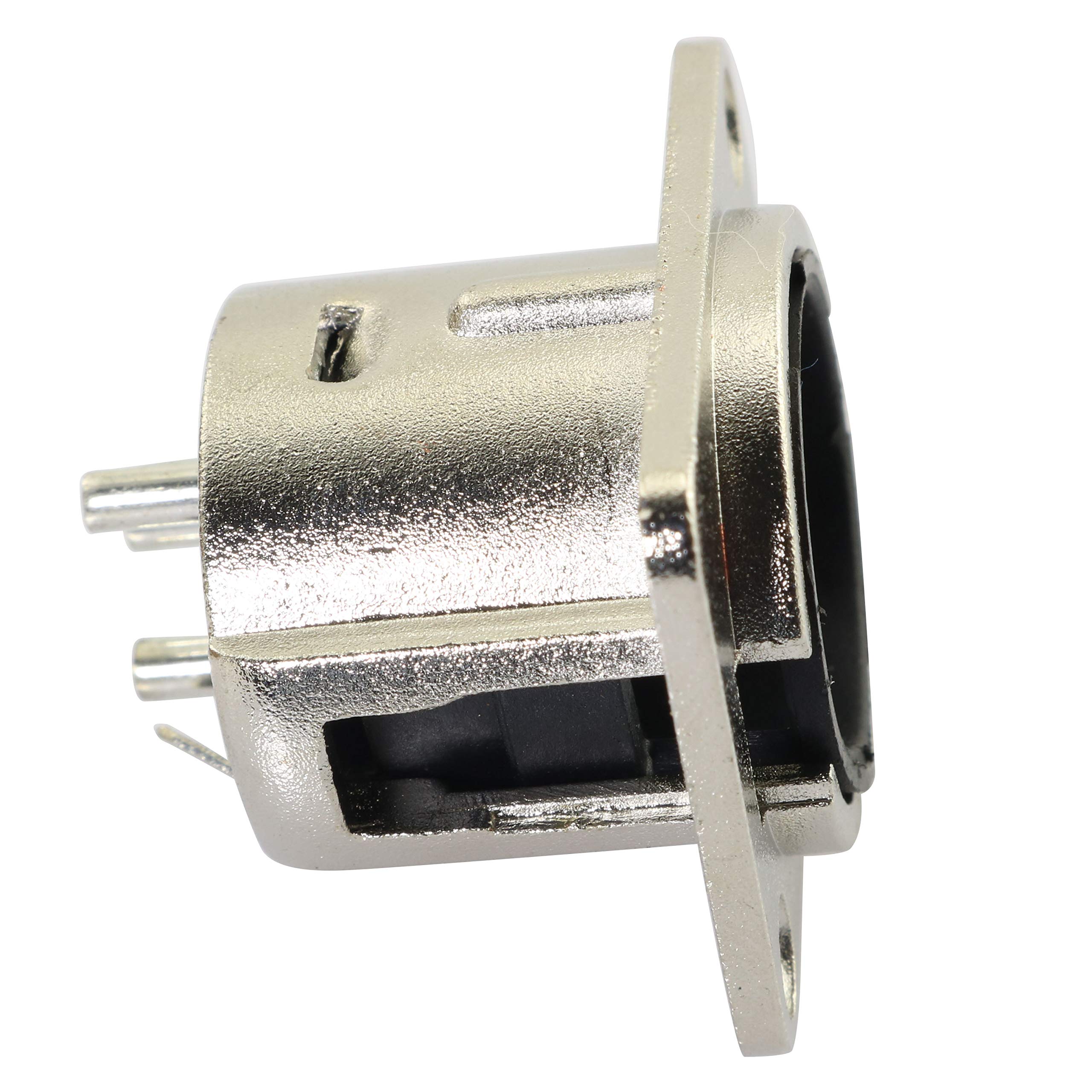 Tegg XLR 3-Pin Male Jack 2PCS 3 Pin Metal Panel Mount Chassis Microphone Mic Socket Audio D Connector