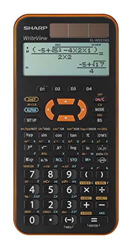 Sharp EL-W531 XG-YR Scientific Calculator WriteView Display Metallic Orange 335 Functions Twin-Power for Grammar/Secondary School