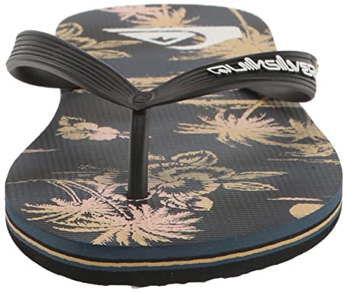 Quiksilver Men's Molokai Air Flow 3 Point Flip Flop Sandal, Black/Grey/Black, 10