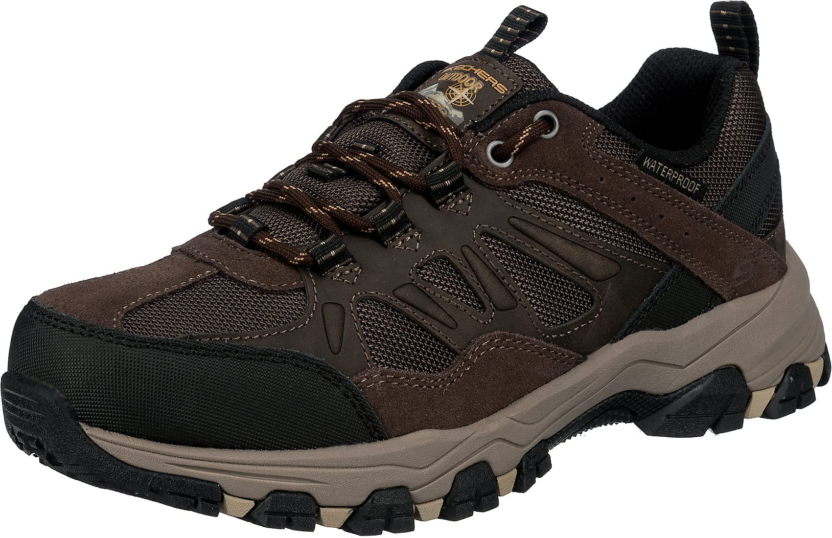 Skechers Men's Selmen-Enago Trail Oxford Hiking Shoe, Chocolate, 11 Extra Wide US