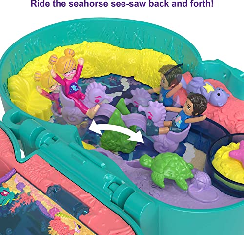 Polly Pocket Compact Playset, Otter Aquarium with 2 Micro Dolls & Accessories, Travel Toys with Surprise Reveals (Amazon Exclusive)