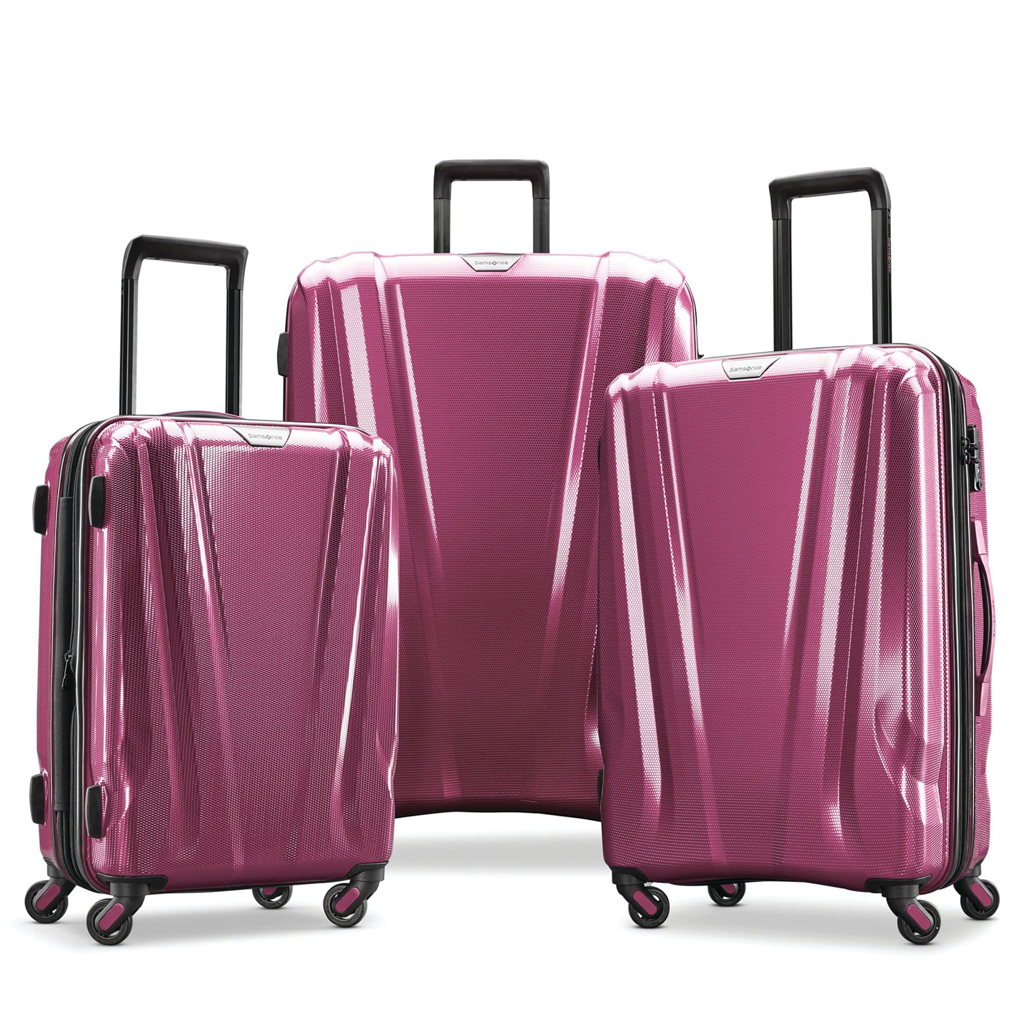 Samsonite SWERV DLX Spinner 4 Wheel 21 Inch Hard Side Travel Suitcase with Side Carry Handle, Telescopic Handle, and TSA Lock, Solar Rose