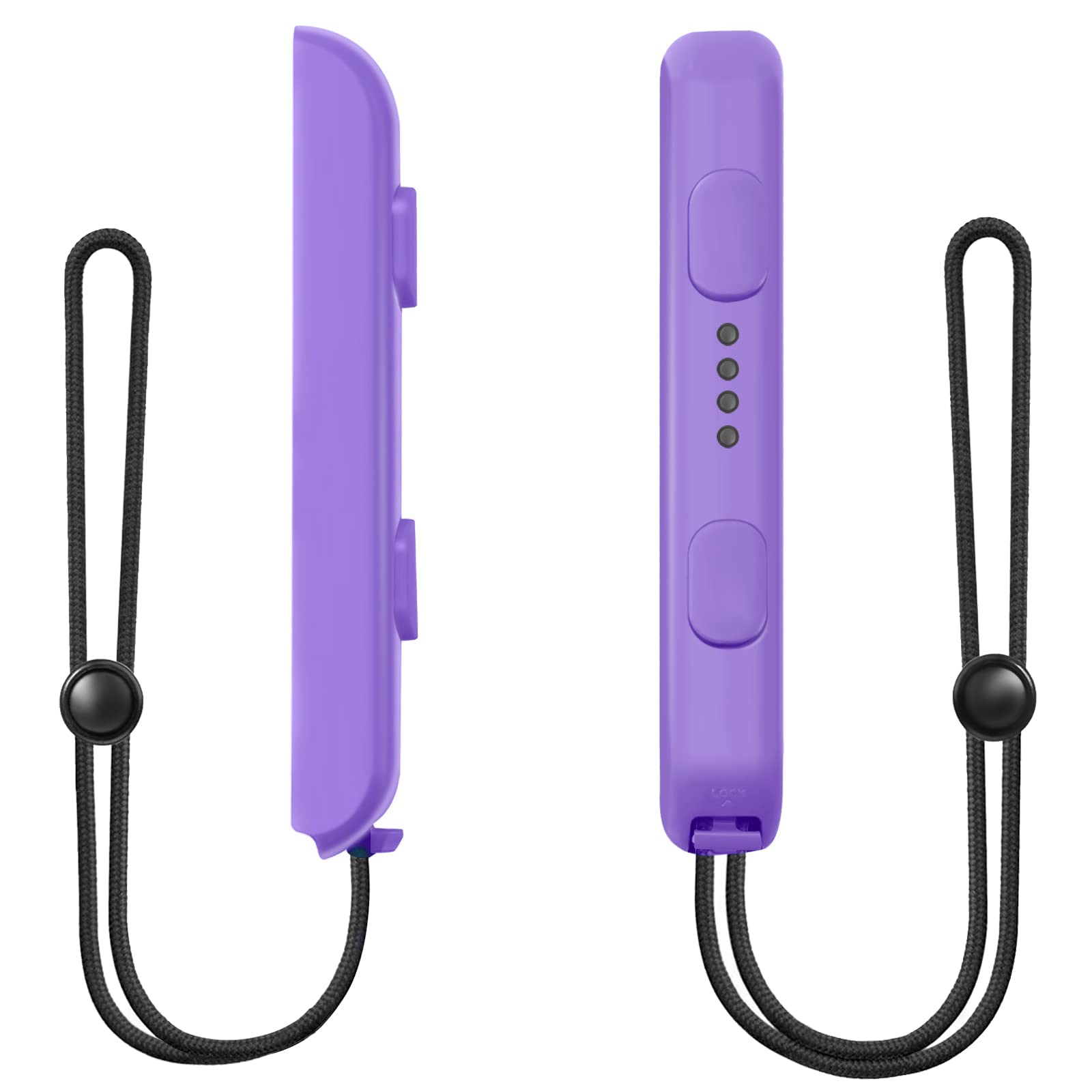 XBERSTAR1pair Straps for Switch Original .Con Strap with Thumb Grips Cap (Purple&Black Straps)