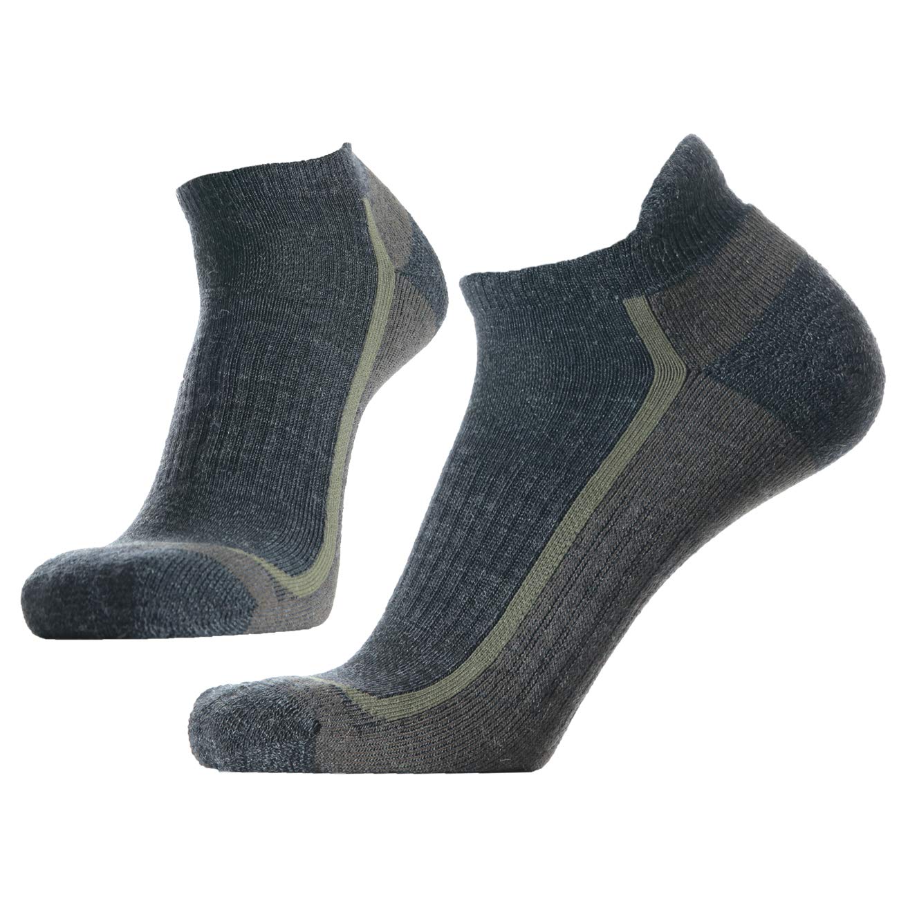 SOLAX 72% Men's Merino Wool Hiking Socks Outdoor Trail Trekking Cushioned Breathable Low Cut Ankle Socks 3 Pack