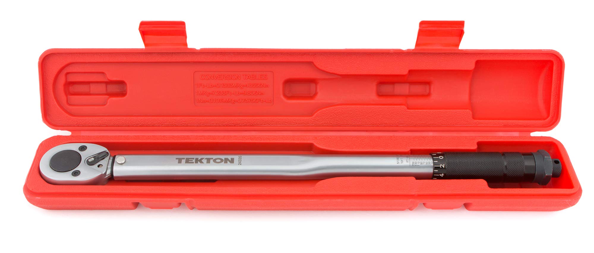 TEKTON 1/2 Inch Drive Click Torque Wrench (10-150 ft.-lb.) | 24335 & 3/8 Inch Drive Click Torque Wrench (10-80 ft.-lb.) | 24330
