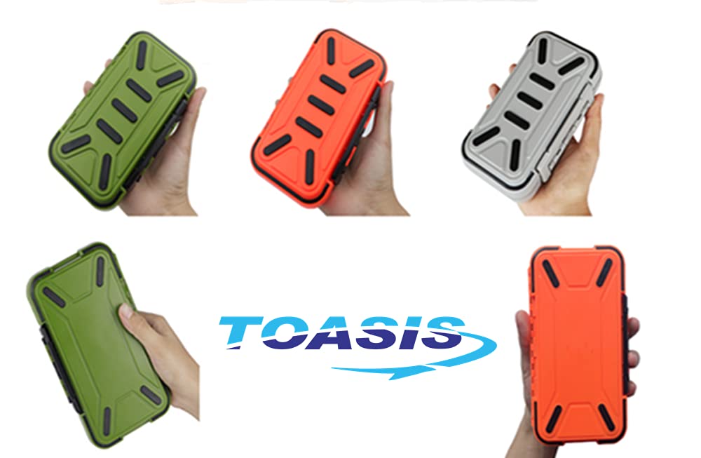 Toasis Fishing Tackle Accessory Box Small Fishing Hooks Weights Sinkers Swivel Storage Container (Black & Orange-2pcs)