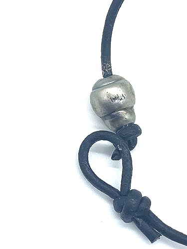Tahitian Black Pearl on Black Leather Chain