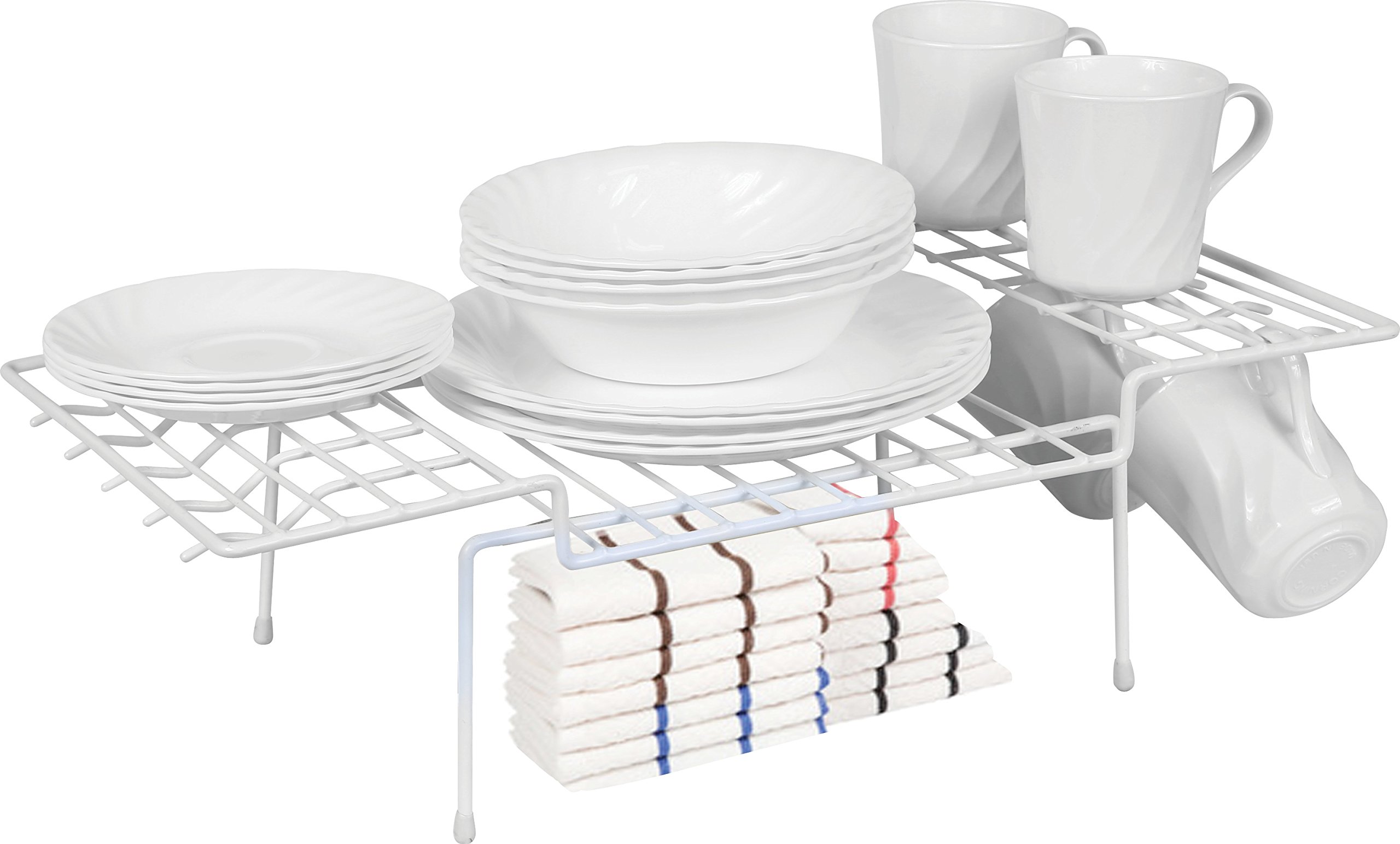 Ybm Home Wire Kitchen Counter and Cabinet Helper Shelf, Shelf Storage Organizer White 2214 (1)