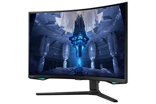 SAMSUNG 32" Odyssey Neo G7 4K UHD 165Hz 1ms G-Sync 1000R Curved Gaming Monitor, Quantum HDR2000, AMD FreeSync Premium Pro, Ultrawide Game View, DisplayPort, HDMI, Height Adjustable Stand, Black, 2022