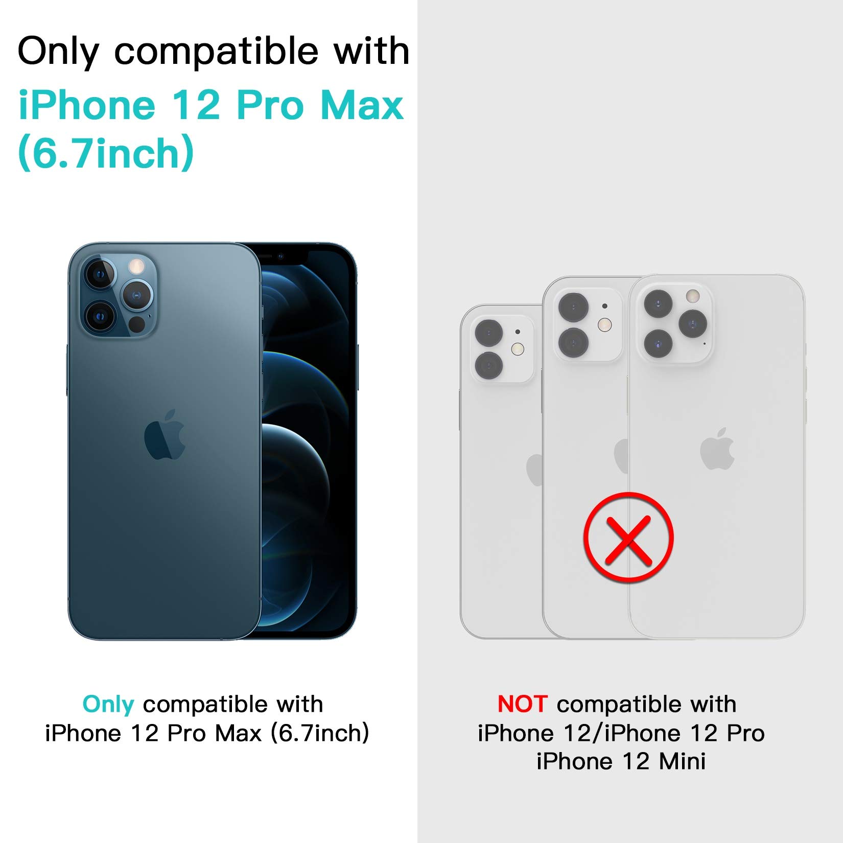 Temdan Waterproof iPhone 12 Pro Max Case,Clear Sound Quality Built-in Screen Protector IP68 Waterproof Full Body Heavy Duty Shockproof Waterproof Case for iPhone 12 Pro Max 6.7inch-2020