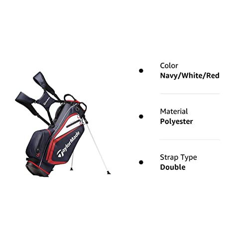TaylorMade Select ST Stand Bag, Navy/White/Red