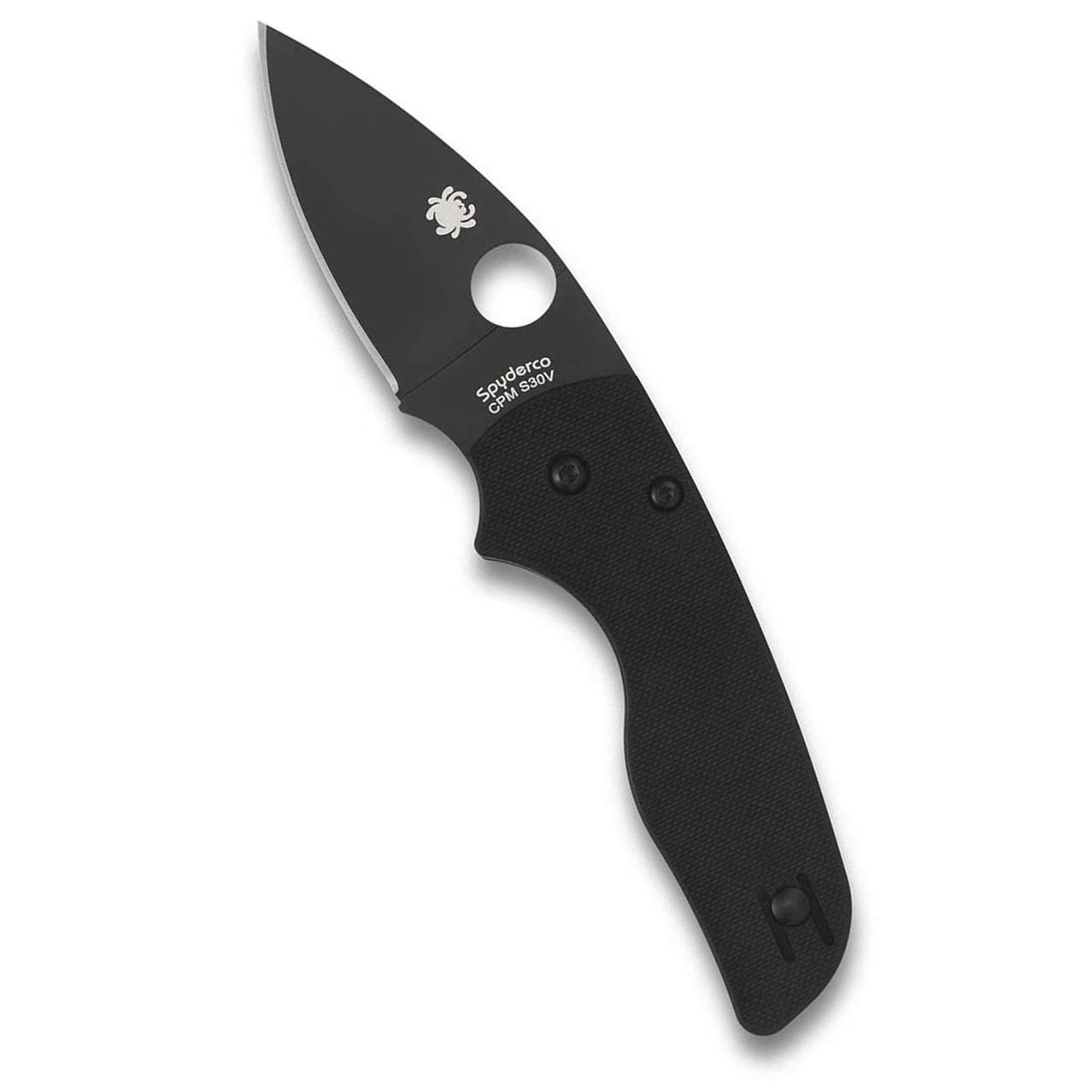 Spyderco Lil' Native Signature Knife with 2.42" CPM S30V Black Steel Blade and Black Compression Lock G-10 Handle - PlainEdge - C230GPBBK