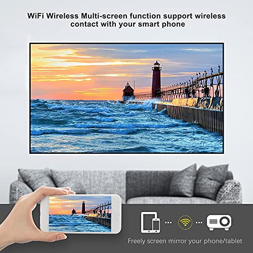 WENLII Full Projector Native 1920x1080P Projetor Smart Phone Beamer LED 3D Home Theater Video ( Size : Multiscreen Version )
