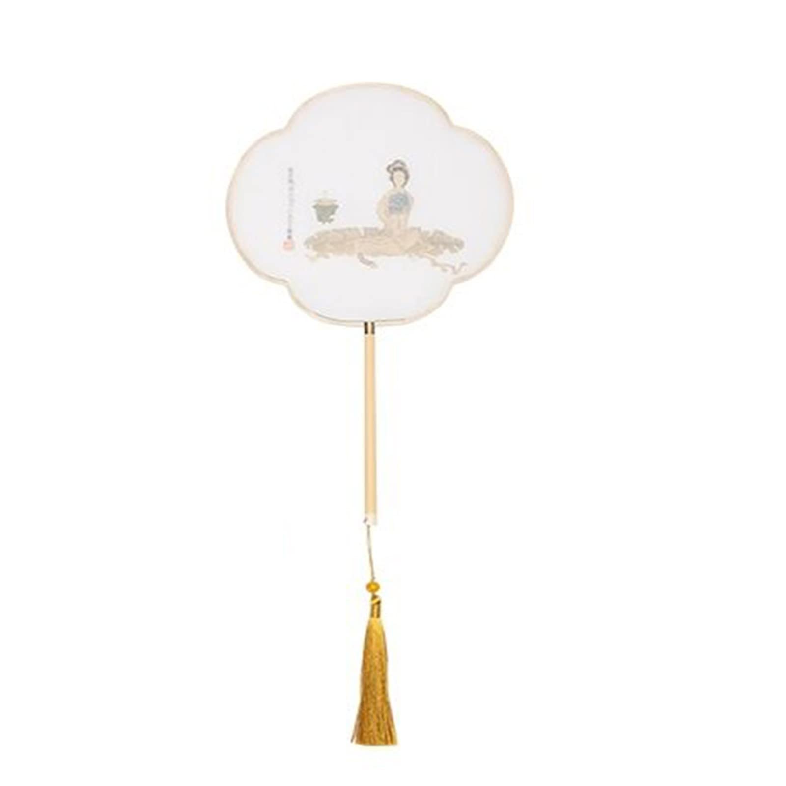 XELDEC Ancient style group fan Chinese style classical silk Hanfu fan dance fan translucent long handle fan