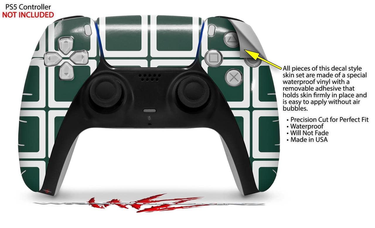 WraptorSkinz Skin Wrap compatible with Sony PS5 DualSense Controller Squared Hunter Green (CONTROLLER NOT INCLUDED)