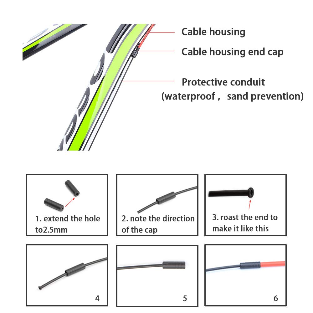 Wolfride Bicycle Cables and Housing Set Bike Cable Kit for Road Bike Mountain Bike