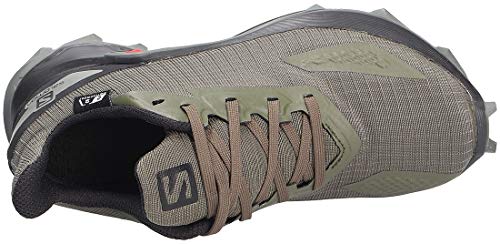Salomon Kids ALPHACROSS Blast CLIMASALOMON Waterproof Trail Running Shoes, Olive Night/Black/Castor Gray, 13 US Unisex Little