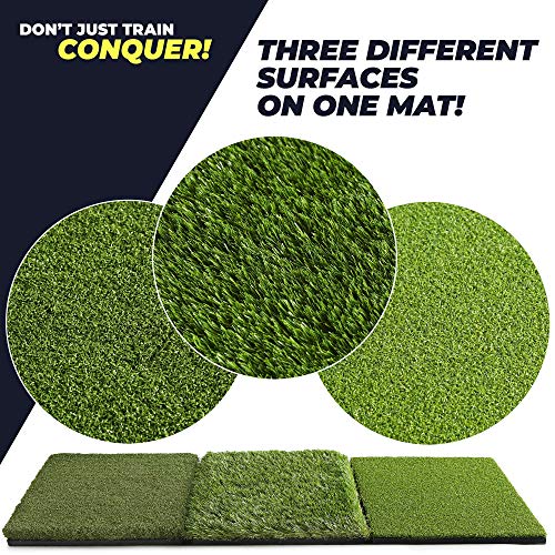 Victorem Golf Mat for Backyard - 17x39 Inch Unfolded, Durable Turf Mat for Indoor or Outdoor Golf Practice, Golf Hitting Mats with 50pcs. Wooden Tees - Golf Mats Practice Outdoor - Golf Practice Mat