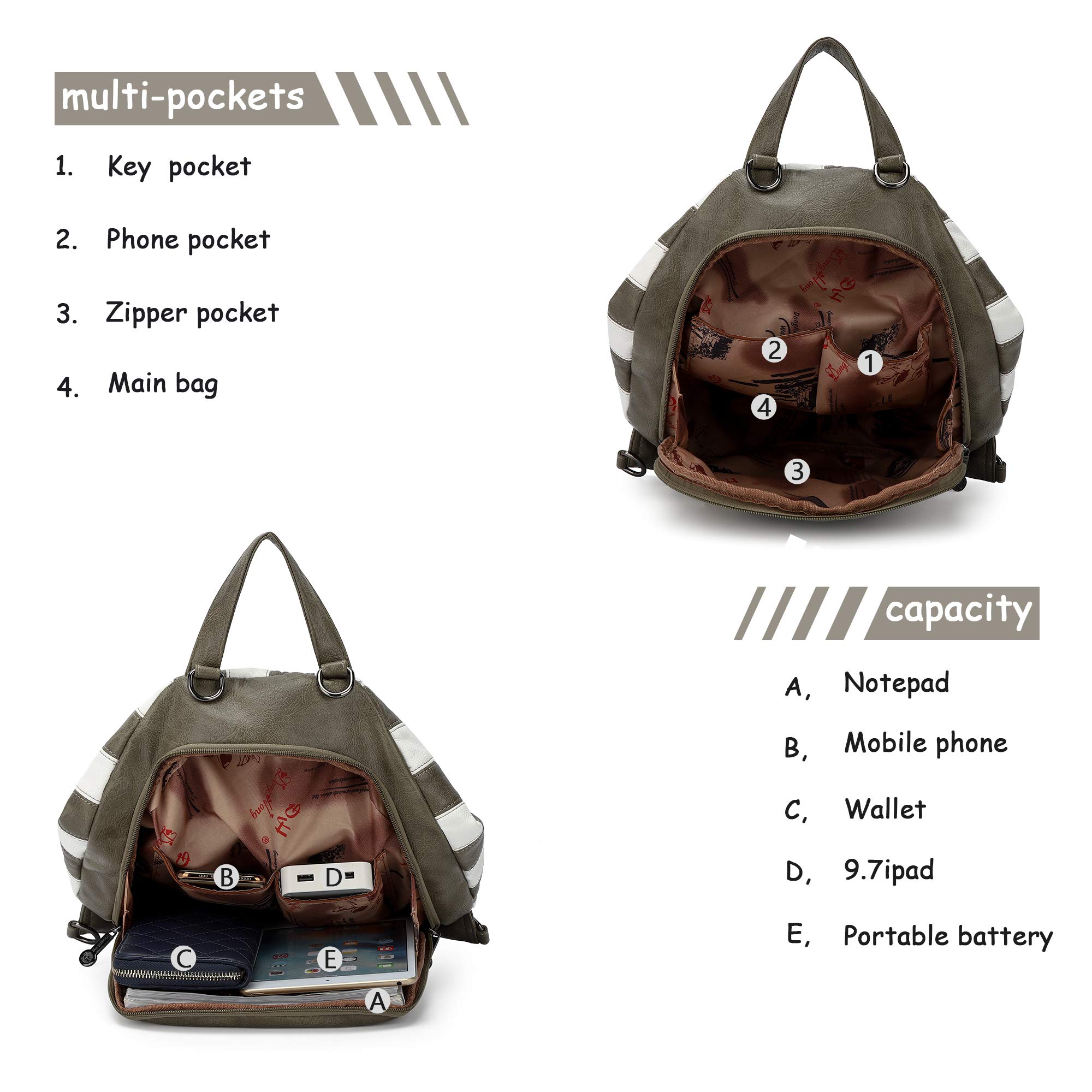 Women Backpack Purse Water resistant Nylon Anti-theft Rucksack Lightweight Shoulder Bag