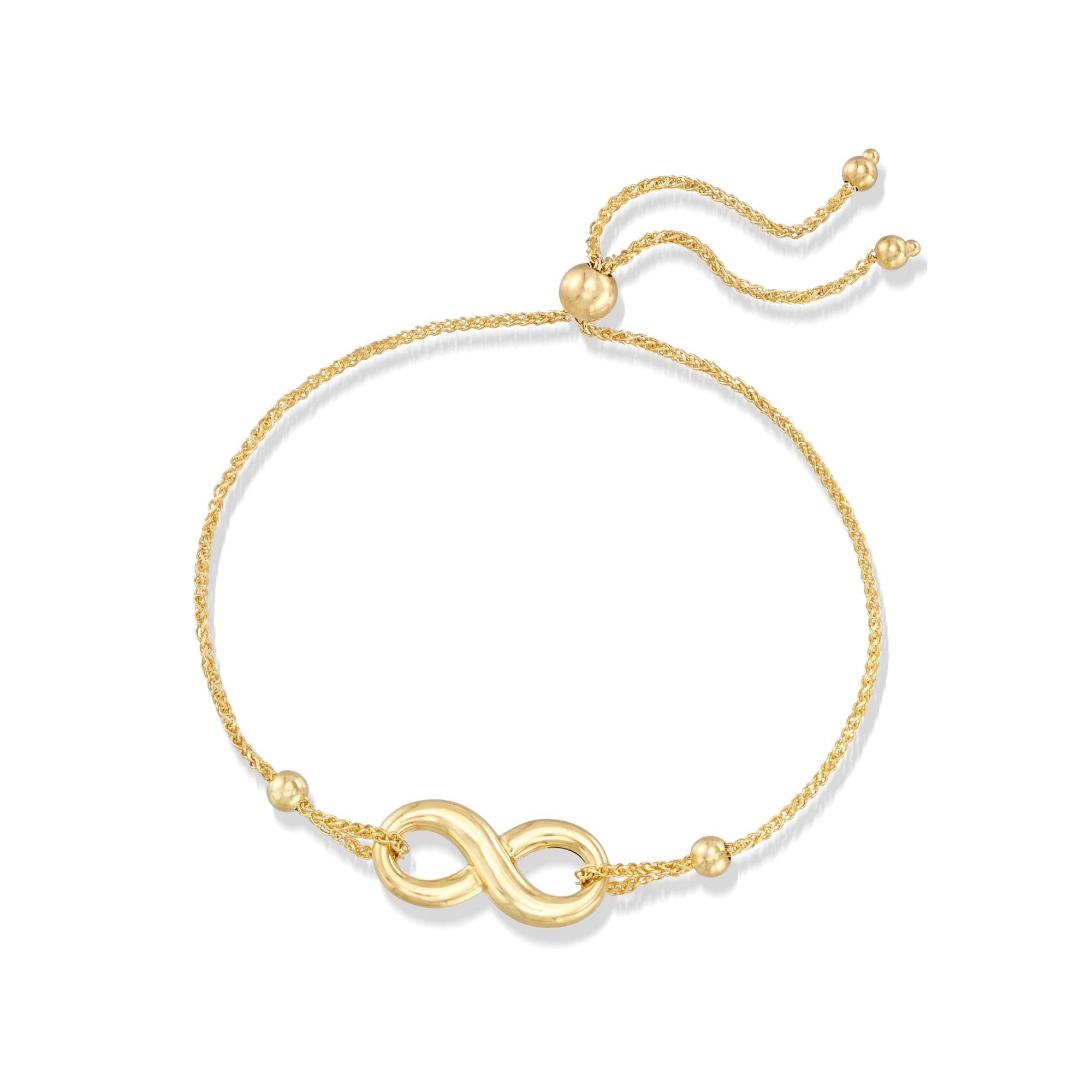 Ross-Simons 14kt Yellow Gold Infinity Symbol Bolo Bracelet